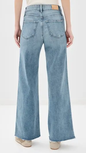 Paige Anessa Jeans With Twisted Outseam Panel And Raw Hem - Explorer