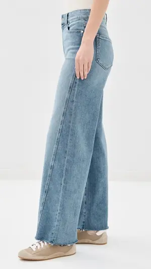 Paige Anessa Jeans With Twisted Outseam Panel And Raw Hem - Explorer