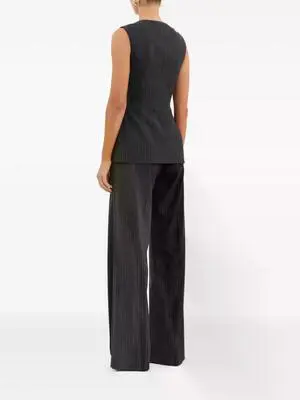 Rebecca Vallance Pinstripe Sleeveless Button-up Top