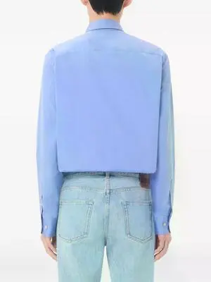 Valentino Garavani Oxford Cotton Shirt With Vgold - Blue