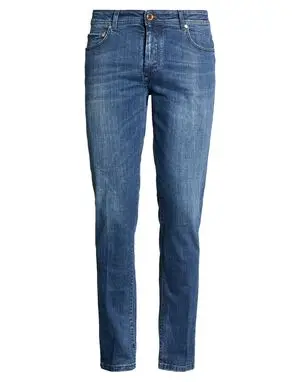 BARBA NAPOLI Tapered Jeans In Medium Wash - Blue