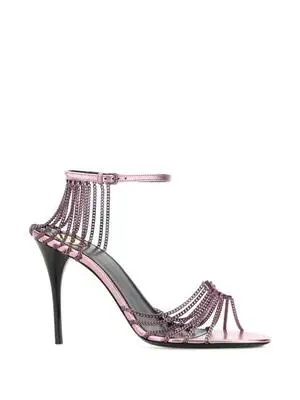 Saint Laurent Babylone Chain Sandals - Pink
