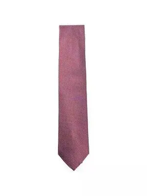 Brioni Geometric-pattern Neck Tie - Red