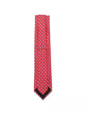 Brioni Polka-dot Neck Tie - Red