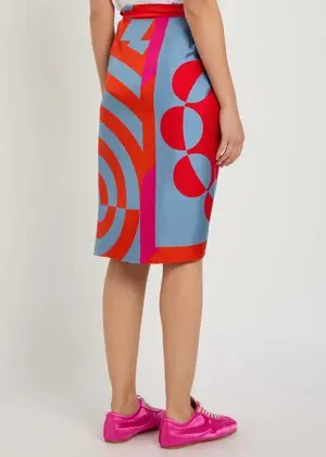 Dries Van Noten Scarfy Printed Silk Midi Wrap Skirt