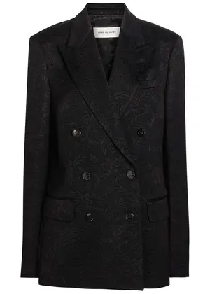 Dries Van Noten Barrysta Floral-jacquard Double-breasted Blazer