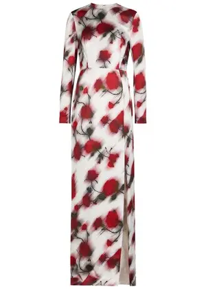 PATRICK MCDOWELL Frances Floral Satin Maxi Dress - Red