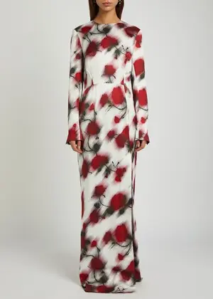 PATRICK MCDOWELL Frances Floral Satin Maxi Dress