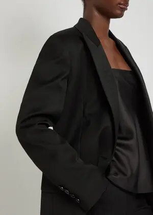 Another Tomorrow Oversized Twill Blazer