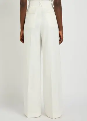 Another Tomorrow Pleated Wide-leg Trousers