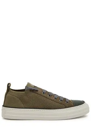 Brunello Cucinelli Stud Knit Sneakers - Chocolate