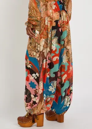 Etro Patterned Balloon-leg Silk Trousers