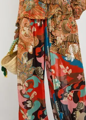 Etro Patterned Balloon-leg Silk Trousers