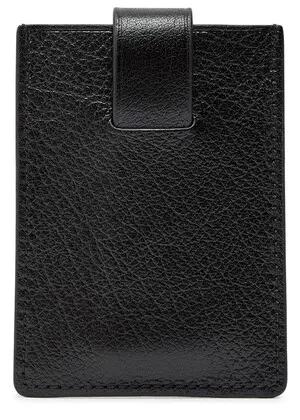 METIER Grained Leather Card Holder - Black