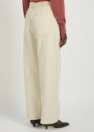 Another Tomorrow Curved Barrel-leg Jeans