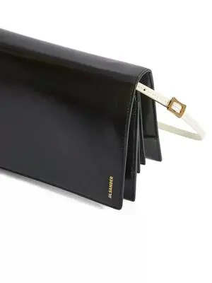JIL SANDER Small Leather Shoulder Bag - Black