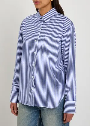 Rag & Bone Striped Cotton-poplin Shirt - Navy