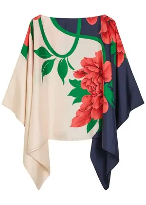La DoubleJ Floral-print Silk Top - Multicoloured