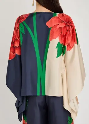 La DoubleJ Floral-print Silk Top - Multicoloured
