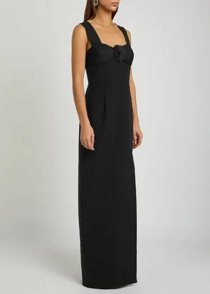 PATRICK MCDOWELL Kathleen Floral-appliquéd Wool-blend Maxi Dress