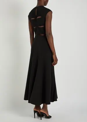 Another Tomorrow Cut-out Stretch-wool Midi Dress