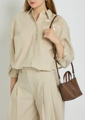 Brunello Cucinelli Leather Mini Tote Bag - Brown