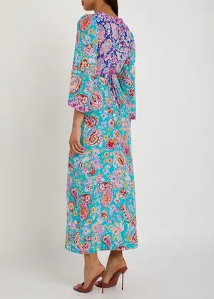 Rixo Floral-print Silk Midi Dress - Multicoloured