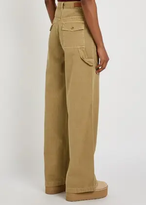 Moncler Straight-leg Cotton-twill Trousers - Beige