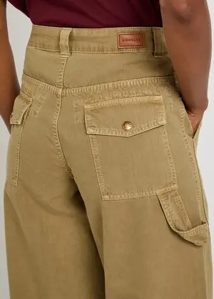Moncler Straight-leg Cotton-twill Trousers - Beige