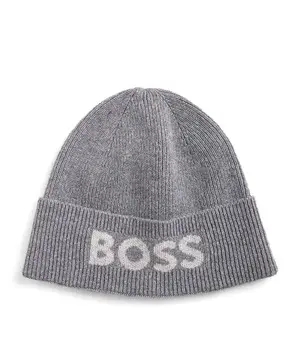BOSS Elios Logo Beanie - Silver