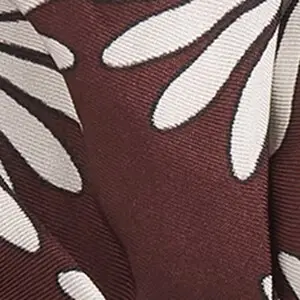 Sandro Floral Print Silk Scrunchie - Brown