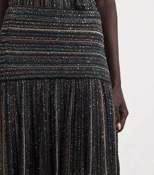 Missoni Sequin-embellished Stripe Maxi Skirt - Brown