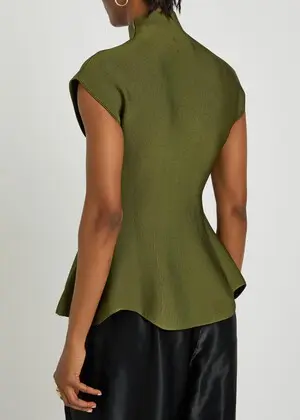Khaite Andra High-neck Knit Top - Olive