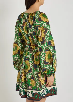 ALEMAIS Alémais Liana Belted Printed Ramie Mini Dress - Multicoloured