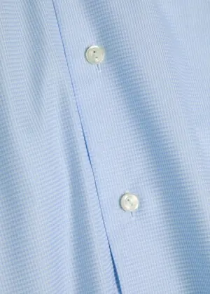 Eton Houndstooth Cotton-twill Shirt - Light Blue