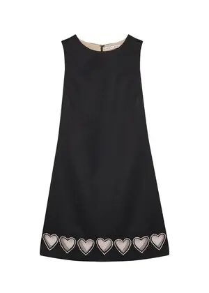 Alice + Olivia Cade Heart Embellished Satin Mini Dress