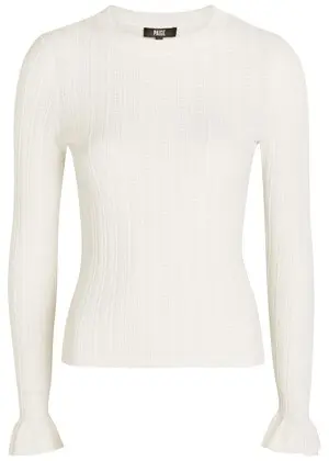 PAIGE Ophelia Pointelle-Knit Top