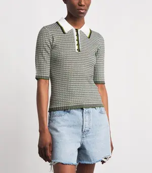 Veronica Beard Geometric Jacquard Polo Shirt