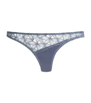 COCO DE MER Lace Esme Open Briefs - Blue