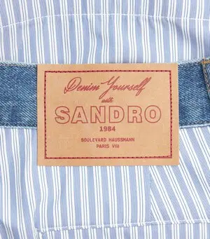 Sandro Poplin Denim-trim Shorts - Blue