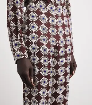 Sandro Floral Print Flared Trousers - Brown