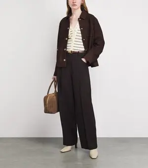 Sandro Ribbed Stripe Cardigan - Beige