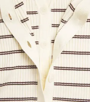 Sandro Ribbed Stripe Cardigan - Beige