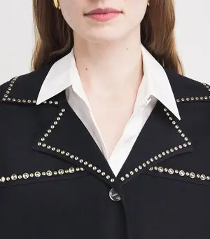 Sandro Embellished Blazer-collar Cardigan