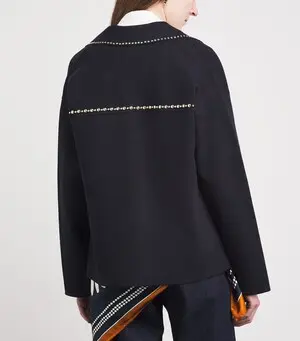 Sandro Embellished Blazer-collar Cardigan