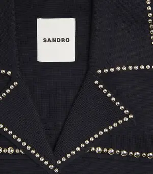 Sandro Embellished Blazer-collar Cardigan