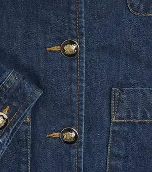 Sandro Crest-button Denim Jacket - Blue