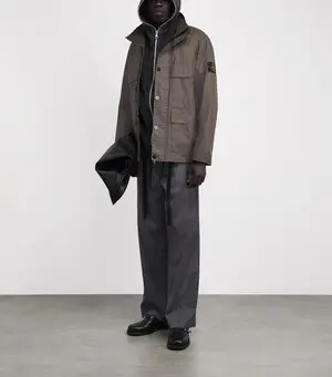Stone Island Waxed Canvas Field Jacket - Brown