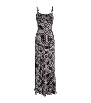Sandro Floral Print Maxi Slip Dress