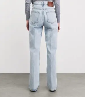 Sandro Straight-leg High-rise Patch Pocket Jeans - Blue